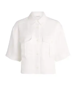 ANINE BING Edith Cropped Shirt - Ivory