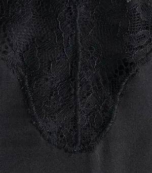 ANINE BING Silk-blend Mael Cami Top With Lace Detail - Black