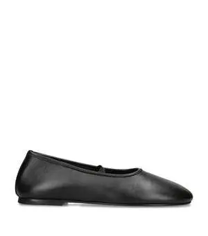 Dear Frances Leather Ballerina Flats - Black