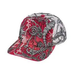 Supreme Wombat Embroidered Mesh Back 6-panel Cap - Red