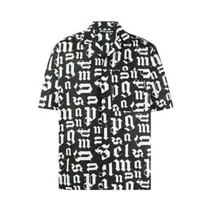 Palm Angels Monogram Bowling Shirt - Black