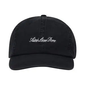 Aimé Leon Dore Washed Script Cap 'jet - Black