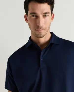 Quince Performance Mesh Golf Polo - Navy