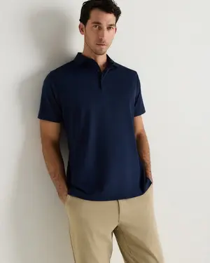 Quince Performance Mesh Golf Polo - Navy
