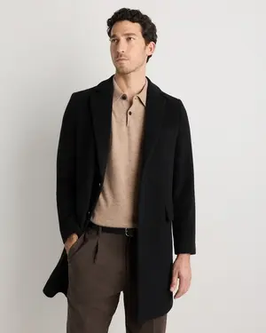Quince Wool Cashmere Overcoat - Black