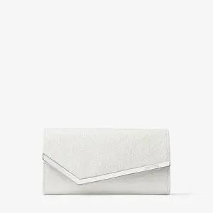 JIMMY CHOO Emmie Ivory Candyfloss Glitter Web Clutch Bag