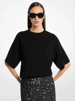 Michael Kors Shaun Stretch Viscose T-shirt - Black