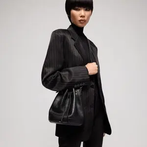 Gucci Small Bucket Bag In Perforated Gg Leather