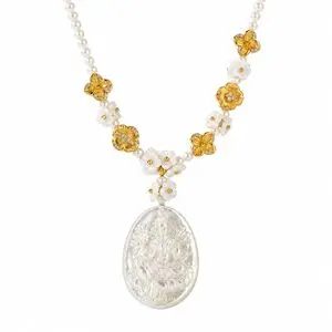 ORMIRO Tara Carved Mother-of-pearl Necklace - White