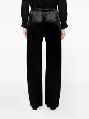 FORTE_FORTE Plissé Effect Velvet Wide-leg Trousers - Black