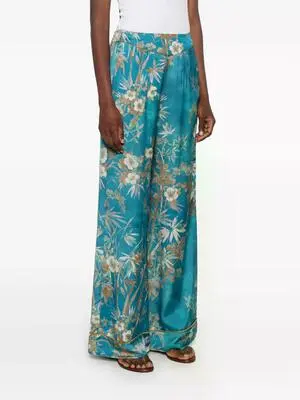 FORTE_FORTE Silk Floral Print Palazzo Pants