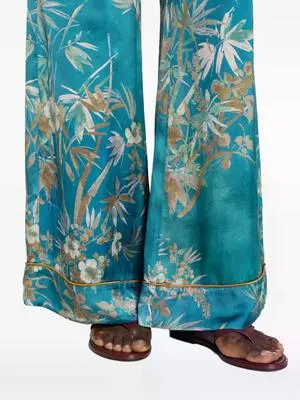 FORTE_FORTE Silk Floral Print Palazzo Pants