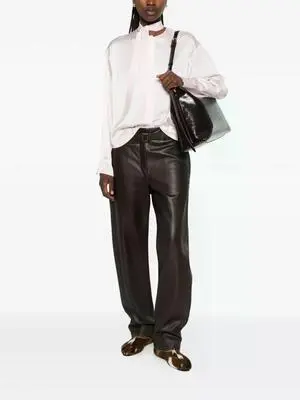 FORTE_FORTE Silk Shirt With Pussy-bow Collar - Pink