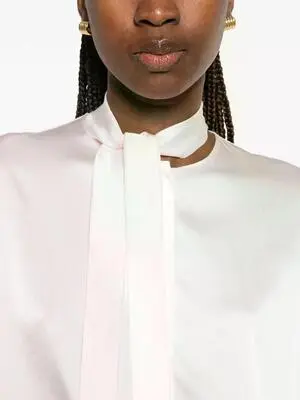 FORTE_FORTE Silk Shirt With Pussy-bow Collar - Pink