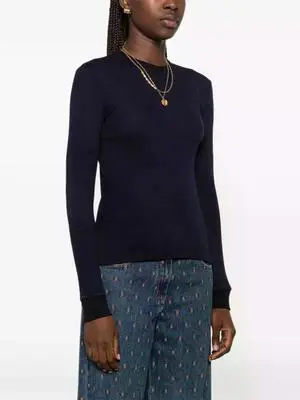 FORTE_FORTE Ribbed Crewneck Long Sleeve Top