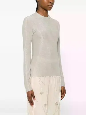FORTE_FORTE Glitter Effect Long Sleeve T-shirt