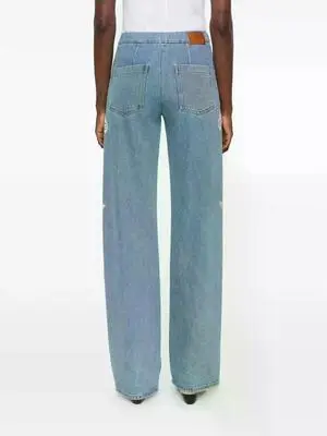 FORTE_FORTE Lace-appliqué Straight Leg Jeans