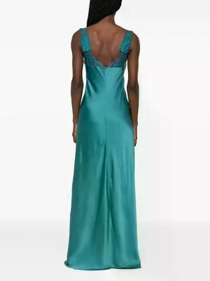FORTE_FORTE Lace-trim Maxi Dress - Blue