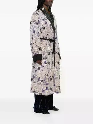 FORTE_FORTE Belted Floral Print Coat
