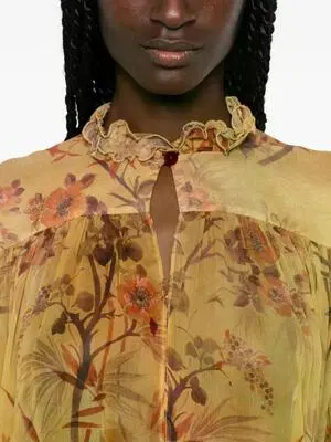 FORTE_FORTE Floral-print Silk-blend Midi Skirt