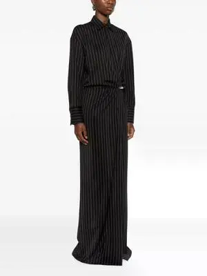 DONDUP Pinstripe Wrap Maxi Dress