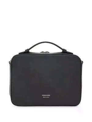 FERRAGAMO Gancini Hammered Leather Shoulder Bag