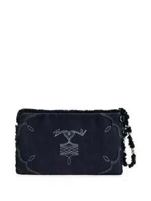 Zadig&Voltaire Embroidered Frayed Travel Pouch