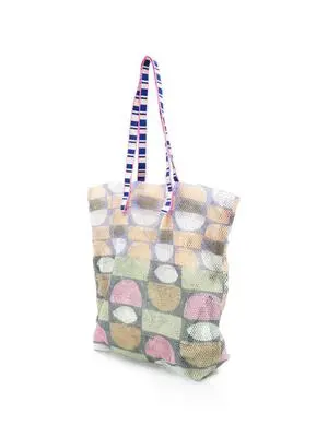 ÉPICE Kanpur Geometric-print Mesh Tote Bag