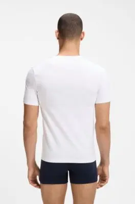 BOSS Three-pack Cotton Undershirts - Patterned