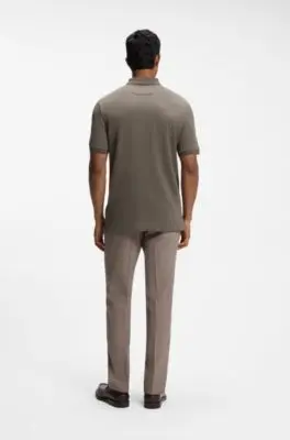 BOSS Regular-fit Polo Shirt In Cotton-silk Jacquard