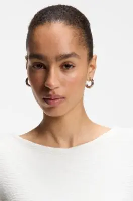 BOSS Structured Jersey And Poplin Dress