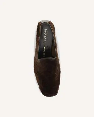 HERBERT LEVINE Suede Loafers With Shearling Upper