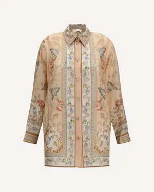 Zimmermann Roselight Silk Habotai Printed Shirt - Multicolour