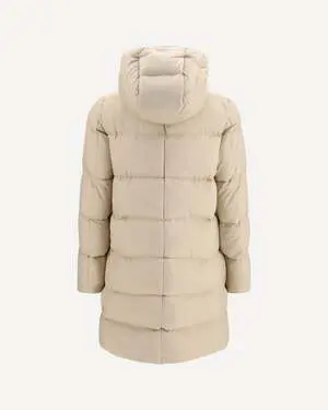 Herno Quilted Down Jacket With Fur Trimmed Hood - Beige