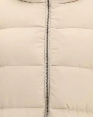 Herno Quilted Down Jacket With Fur Trimmed Hood - Beige