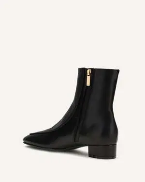HERBERT LEVINE Shadow Ban Leather Ankle Boots - Black