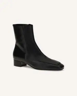 HERBERT LEVINE Shadow Ban Leather Ankle Boots - Black