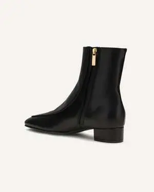 HERBERT LEVINE Shadow Ban Leather Ankle Boots - Black