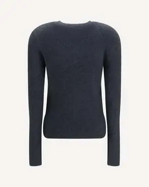 LISA YANG Airi Henley Sweater In Cotton And Cashmere - Grey
