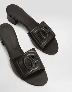 Dolce & Gabbana Calfskin Sliders With Dg Logo