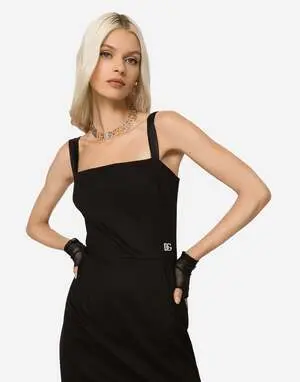 Dolce & Gabbana Milano Rib Mini Dress With Dg Logo