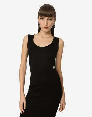 Dolce & Gabbana Sleeveless Milano Rib Midi Dress