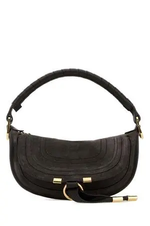 Chloé Dark Suede Mini Marcie Shoulder Bag - Brown