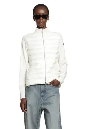 Moncler Padded Wool Zip-up Cardigan - White