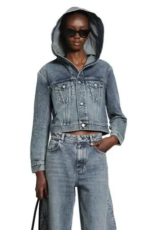 Alaïa Hooded Denim Jacket