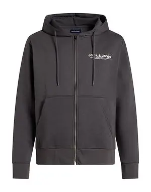 JACK & JONES Sweatshirt Lead Size Cotton, Recycled Polyester - Grey