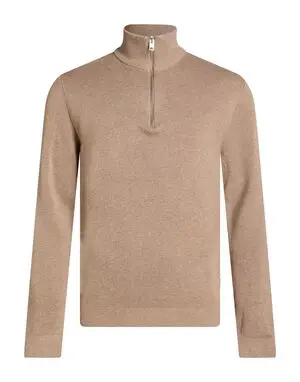 JACK & JONES Premium Organic Cotton Half-zip Sweater - Beige
