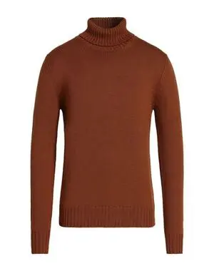 Alpha Studio Man Turtleneck Burgundy Size 38 Merino Wool Brown