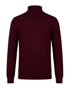 Alpha Studio Man Turtleneck Burgundy Size 38 Merino Wool Red