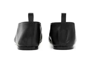Schutz Hadley Leather Flat Shoes - Black